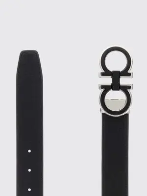 FERRAGAMO Reversible Gancini Belt - Black