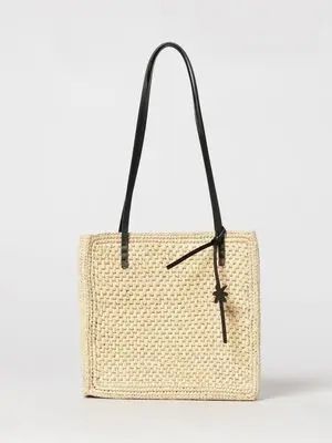 Manebí Raffia Tote Bag With Leather Straps