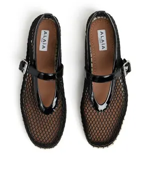 Alaïa Mesh-leather Espadrille Ballet Flats