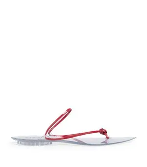 Alaïa Leather Invisible Thong Sandals - Red