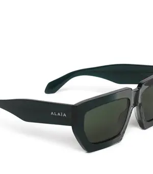 Alaïa Acetate Melted Rectangular Sunglasses
