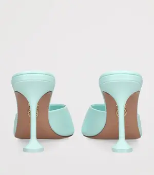 AQUAZZURA Leather Bisous Mules 85