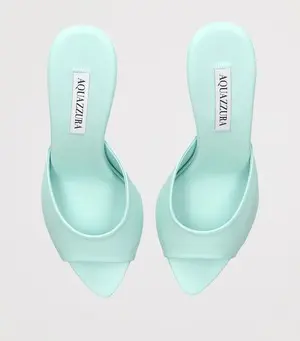 AQUAZZURA Leather Bisous Mules 85