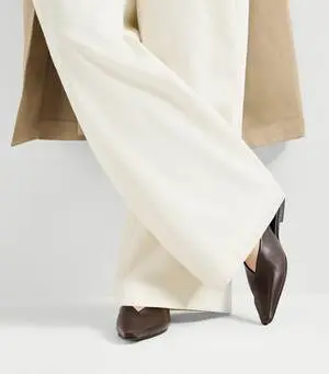 Brunello Cucinelli Leather Slingback Flats