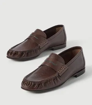 Brunello Cucinelli Leather Loafers - Brown