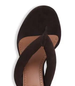 Alaïa Suede Thong Mules 90