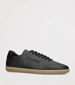 Zegna Grained Leather 232 Sneakers - Black