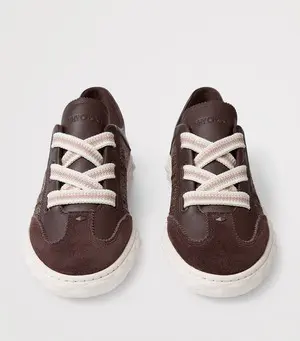 JIMMY CHOO Diamond Light Flex Leather Woven Sneakers