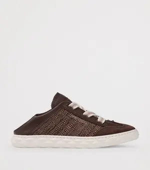 JIMMY CHOO Diamond Light Flex Leather Woven Sneakers