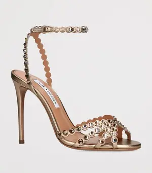 AQUAZZURA Leather Tequila Sandals 105 - Brown