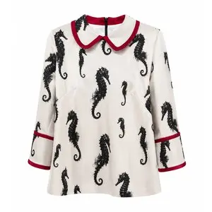 JULIA ALLERT Seahorse Print Blouse - Beige