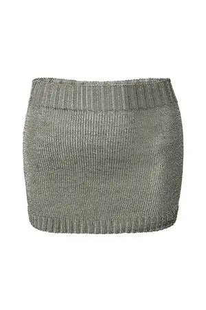 NATALIA FEDNER Metallic Knit Mini Skirt