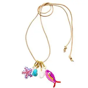 SMILLA BRAV Take Me To The Sea Charm Necklace With Leather Cord - Black/gray