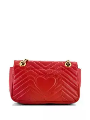 Gucci Matelassé Leather Small Flap Crossbody Bag - Red