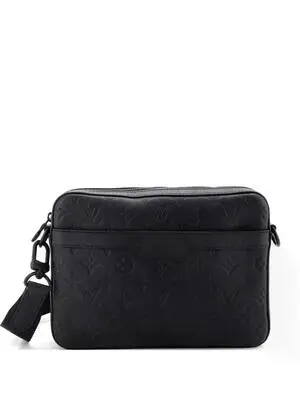 LOUIS VUITTON Trio Messenger Bag Monogram Shadow Leather - Black