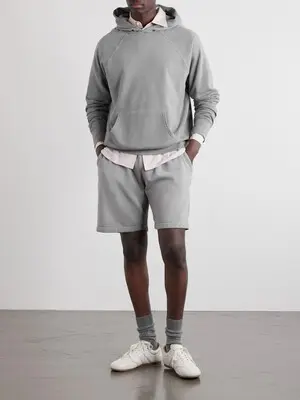 LES TIEN Rider Straight-leg Cotton-jersey Drawstring Shorts
