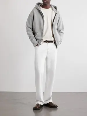 LES TIEN Heavyweight Cotton-jersey Raglan Zip-up Hoodie