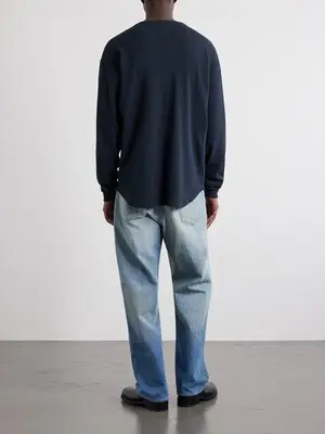 LES TIEN Waffle-knit Cotton-blend Thermal T-shirt