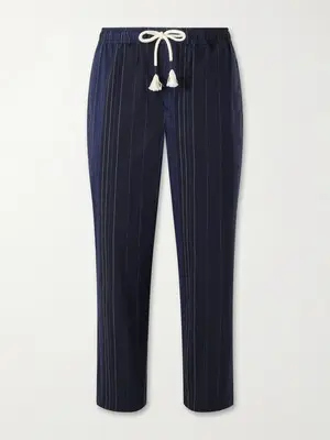 Orlebar Brown Straight-leg Striped Cotton Trousers - Blue