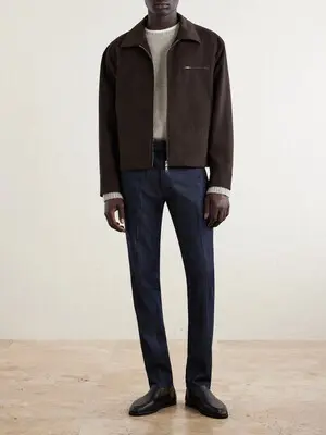 SLOWEAR Tapered Cotton-blend Gabardine Trousers