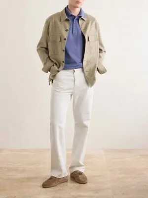 Zegna Knitted Cotton-piqué Polo Shirt