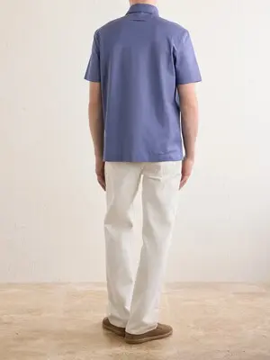 Zegna Knitted Cotton-piqué Polo Shirt