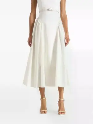 Manière De Voir Boat Neck Belted Midi Dress - White