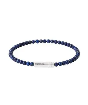 Le Gramme 11g Sterling Silver And Lapis Lazuli Beaded Bracelet - Blue
