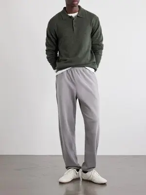 LES TIEN Tapered Cotton-jersey Drawstring Sweatpants