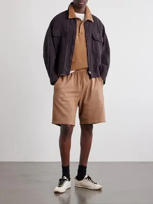 LES TIEN Straight-leg Cotton-piqué Drawstring Rider Shorts