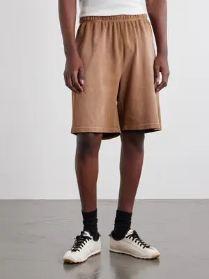 LES TIEN Straight-leg Cotton-piqué Drawstring Rider Shorts