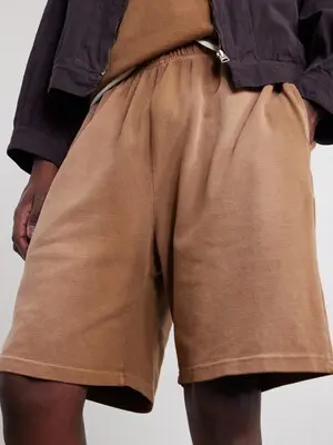 LES TIEN Straight-leg Cotton-piqué Drawstring Rider Shorts