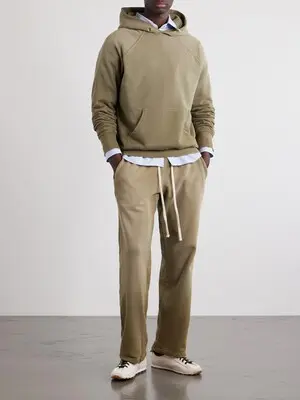 LES TIEN Straight-leg French Terry-cotton Sweatpants