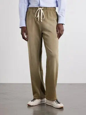 LES TIEN Straight-leg French Terry-cotton Sweatpants