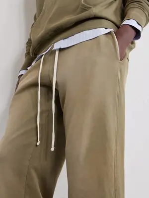 LES TIEN Straight-leg French Terry-cotton Sweatpants
