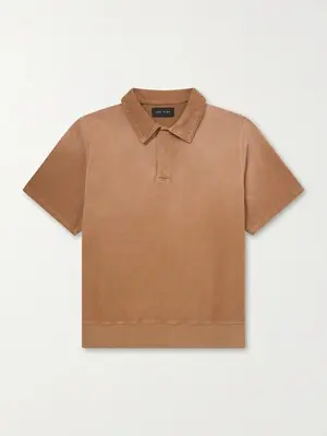 LES TIEN Banded Cotton-piqué Tennis-polo