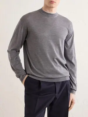 Kiton Merino Wool Crewneck Sweater