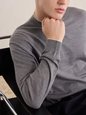 Kiton Merino Wool Crewneck Sweater
