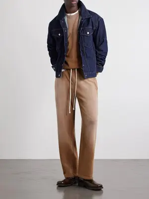 LES TIEN Straight-leg French Terry-cotton Sweatpants