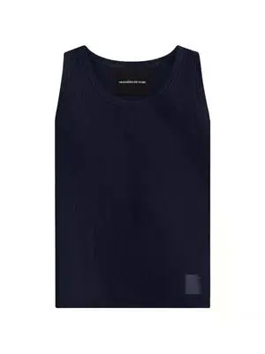 Manière De Voir Ribbed Cotton Tank Top - Blue