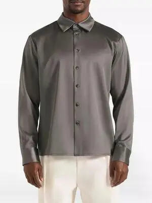 Manière De Voir Oversized Satin Shirt - Grey