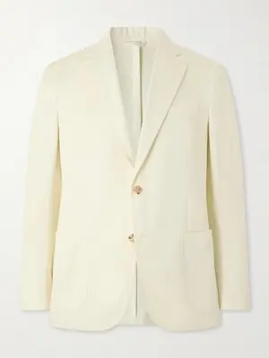 DE PETRILLO Single-breasted Cotton-twill Blazer
