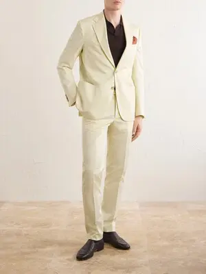 DE PETRILLO Single-breasted Cotton-twill Blazer
