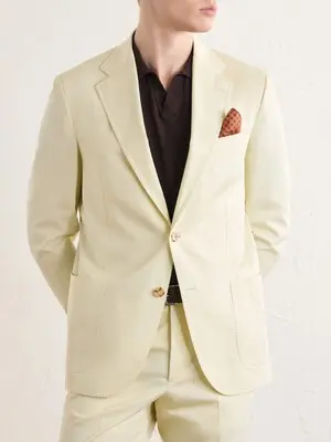 DE PETRILLO Single-breasted Cotton-twill Blazer