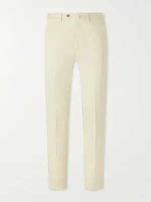 DE PETRILLO Tapered Cotton-twill Suit Trousers