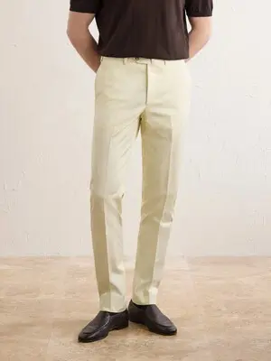 DE PETRILLO Tapered Cotton-twill Suit Trousers