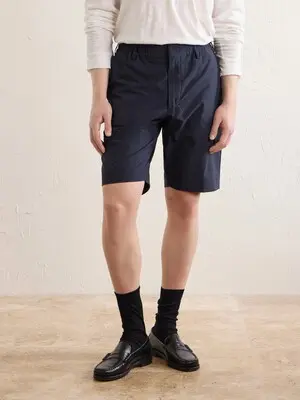 Nn07 Billie Straight-leg Striped Seersucker Shorts - Blue
