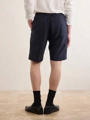 Nn07 Billie Straight-leg Striped Seersucker Shorts - Blue