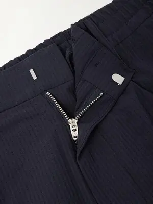Nn07 Billie Straight-leg Striped Seersucker Shorts - Blue