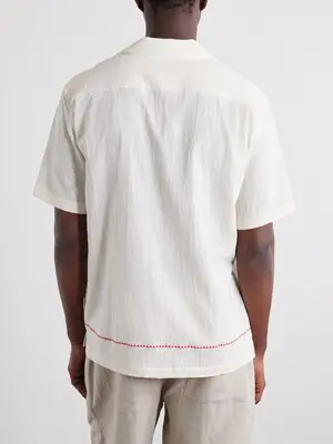 Orlebar Brown Maitan Camp-collar Embroidered Cotton Shirt